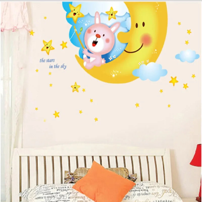 Big moon design of children room wall stickers ay9244 – AKIAMORE