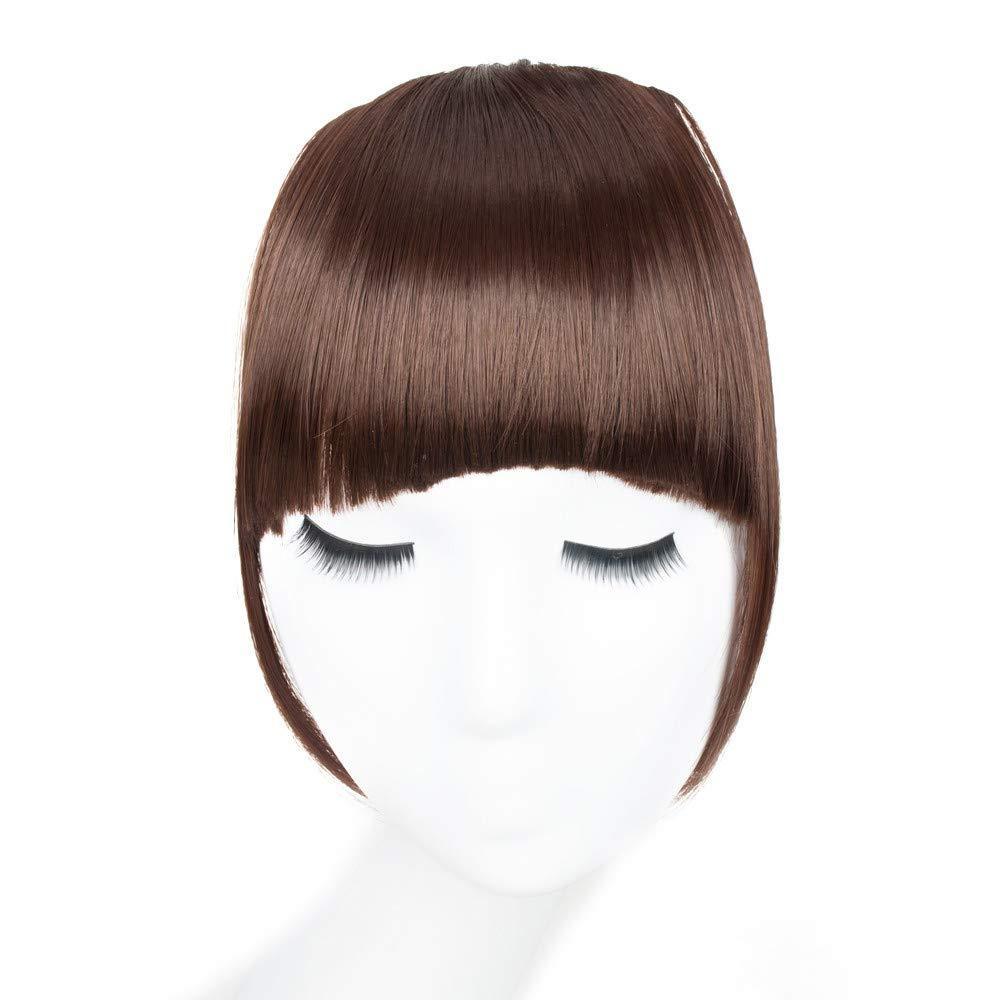 Aonmg Fake Fringe Fake bangs Clip Ons 6 Inch Short Straight Front Neat ...